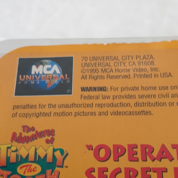 mca universal | Other | Vintage 994 Vhs Tape Adventures Of Timmy The ...